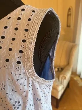 LOFT | Dresses | Loft Light Blue Eyelet Dress | Poshmark